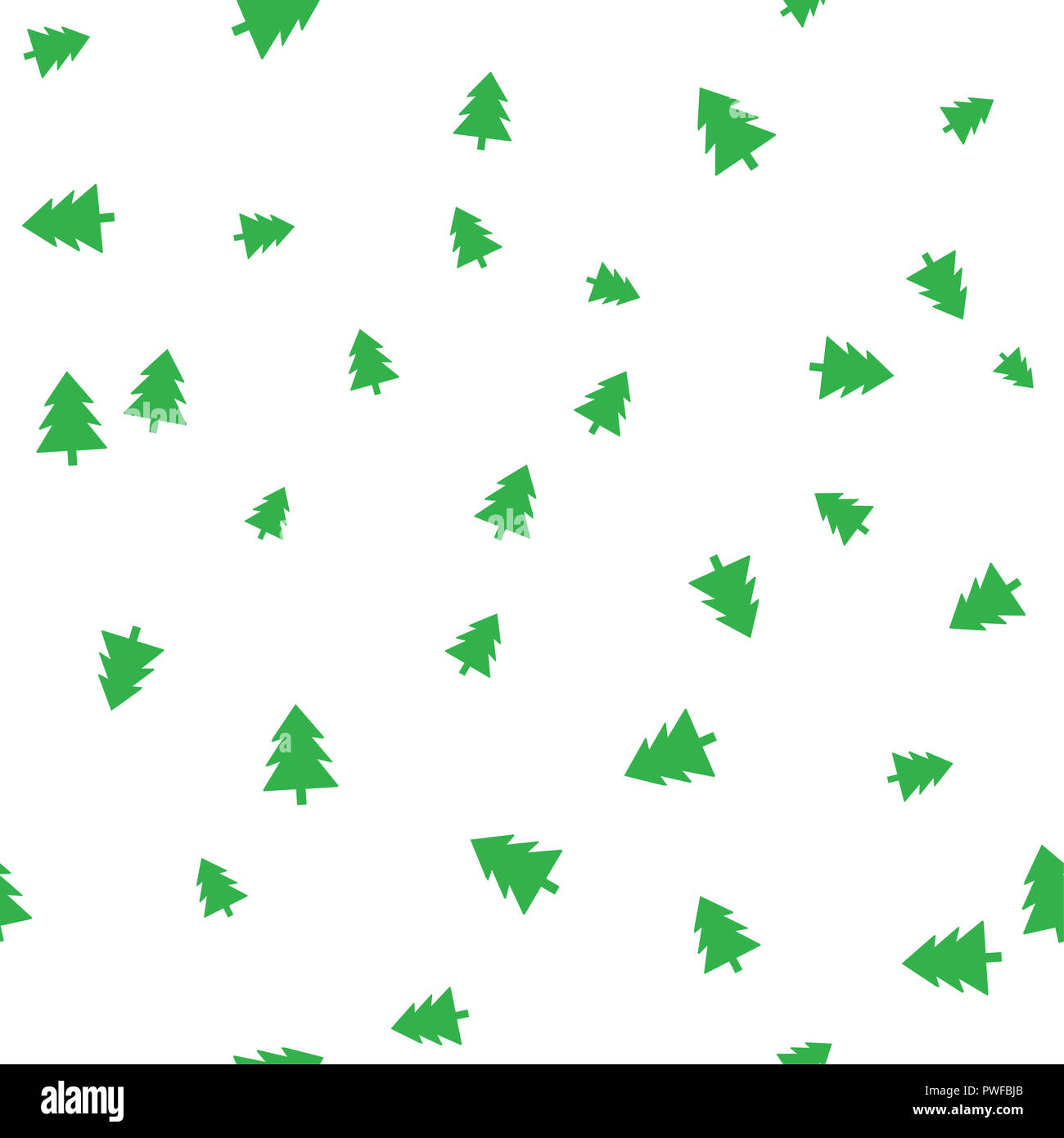 Green Christmas tree seamless pattern. Isolated on a white background ...