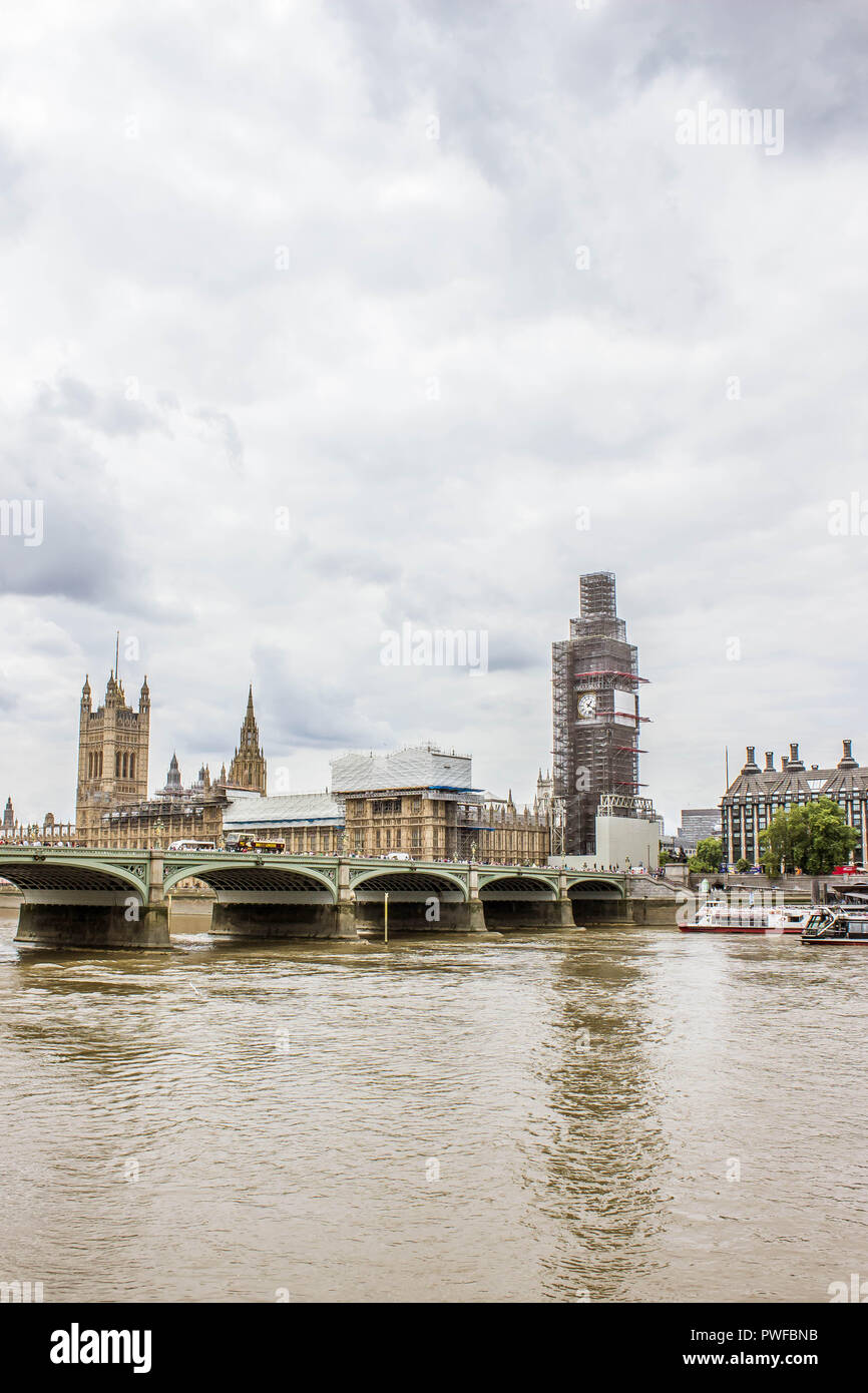 Elizabeth Tower Wrapped in Scaffolding Stock Photo - Alamy