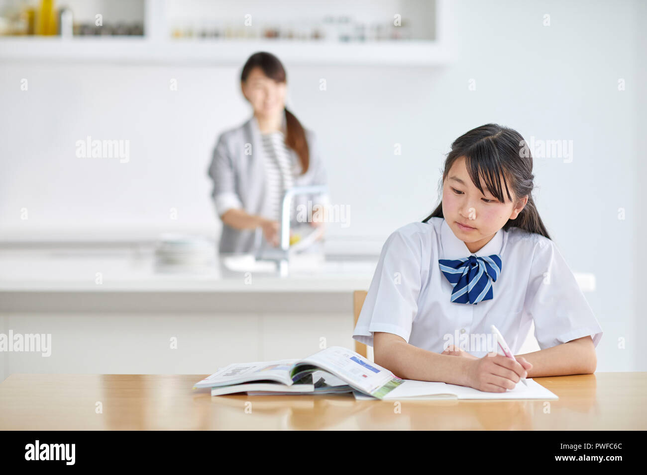 Japanese junior high student studying at home Stock Photo - Alamy