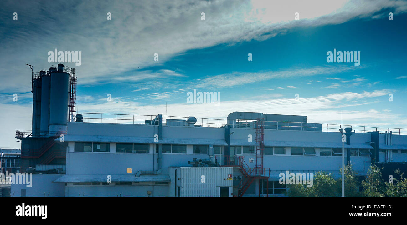 Building exterior architecture factory fuel and power generation hi-res ...