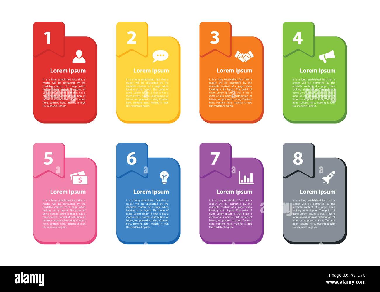 Infographic design business concept vector illustration with 8 steps or ...