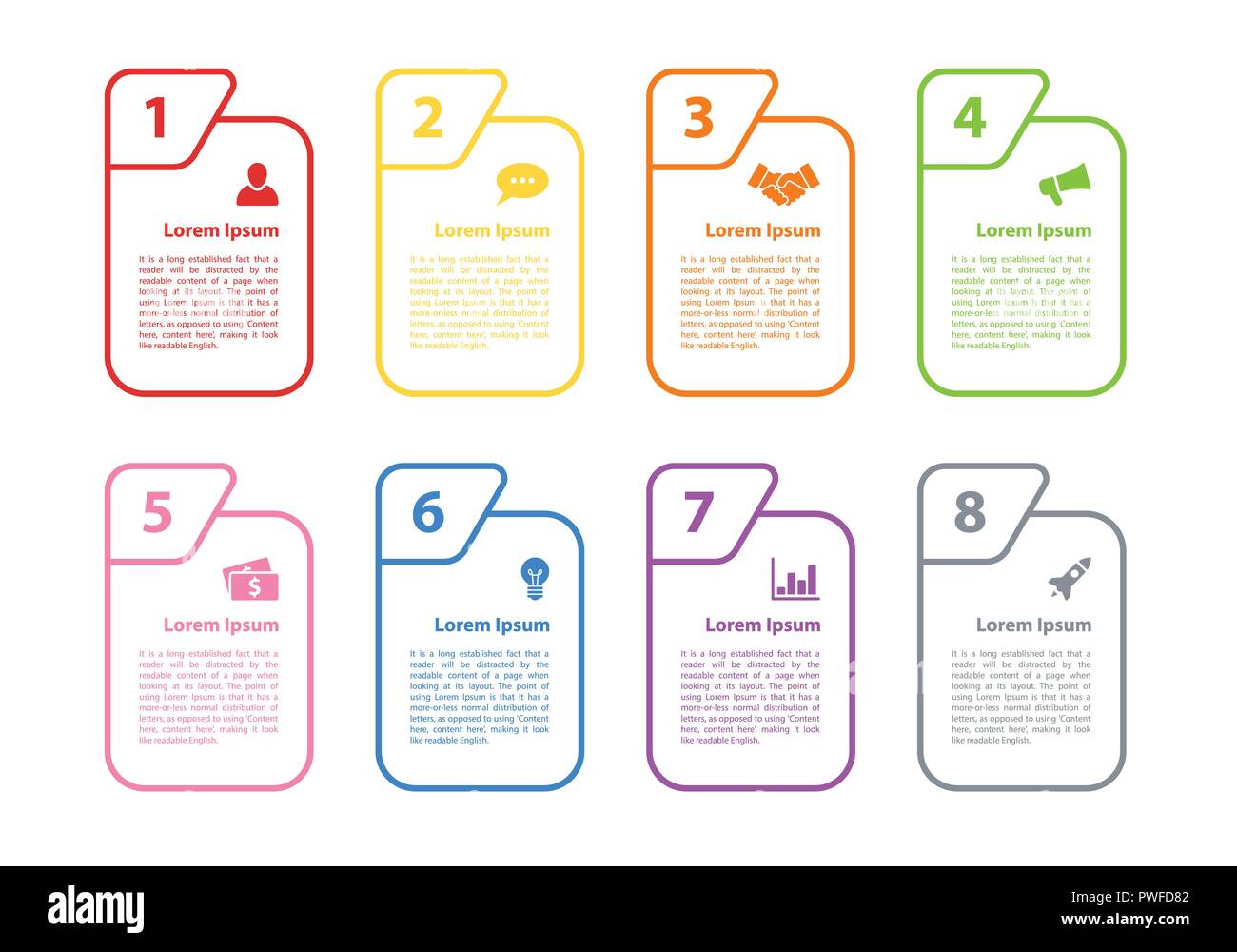 Infographic design business concept vector illustration with 8 steps or ...