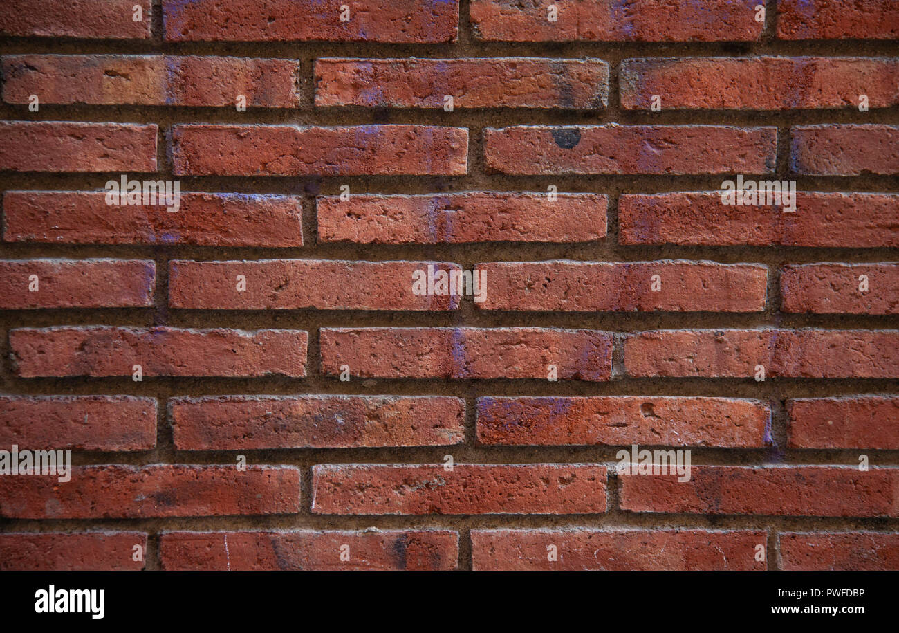Empty red brick wall texture background Stock Photo - Alamy