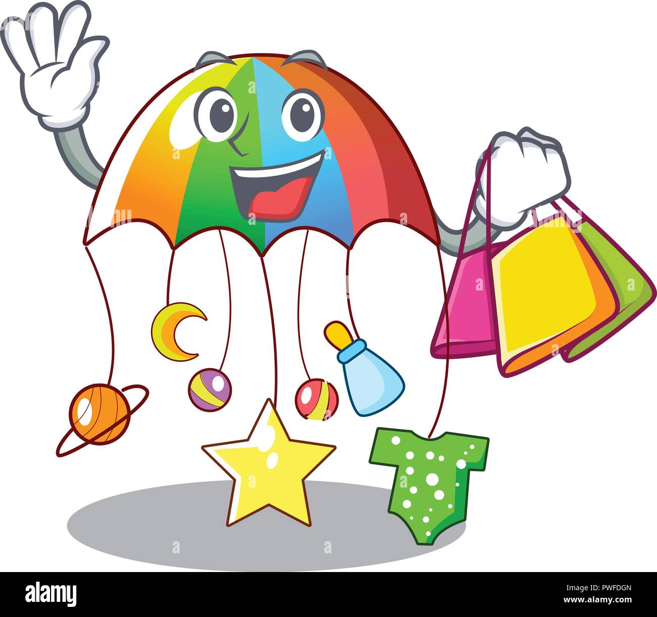 Shopping cartoon hanging toys with baby carousel Stock Vector Image ...