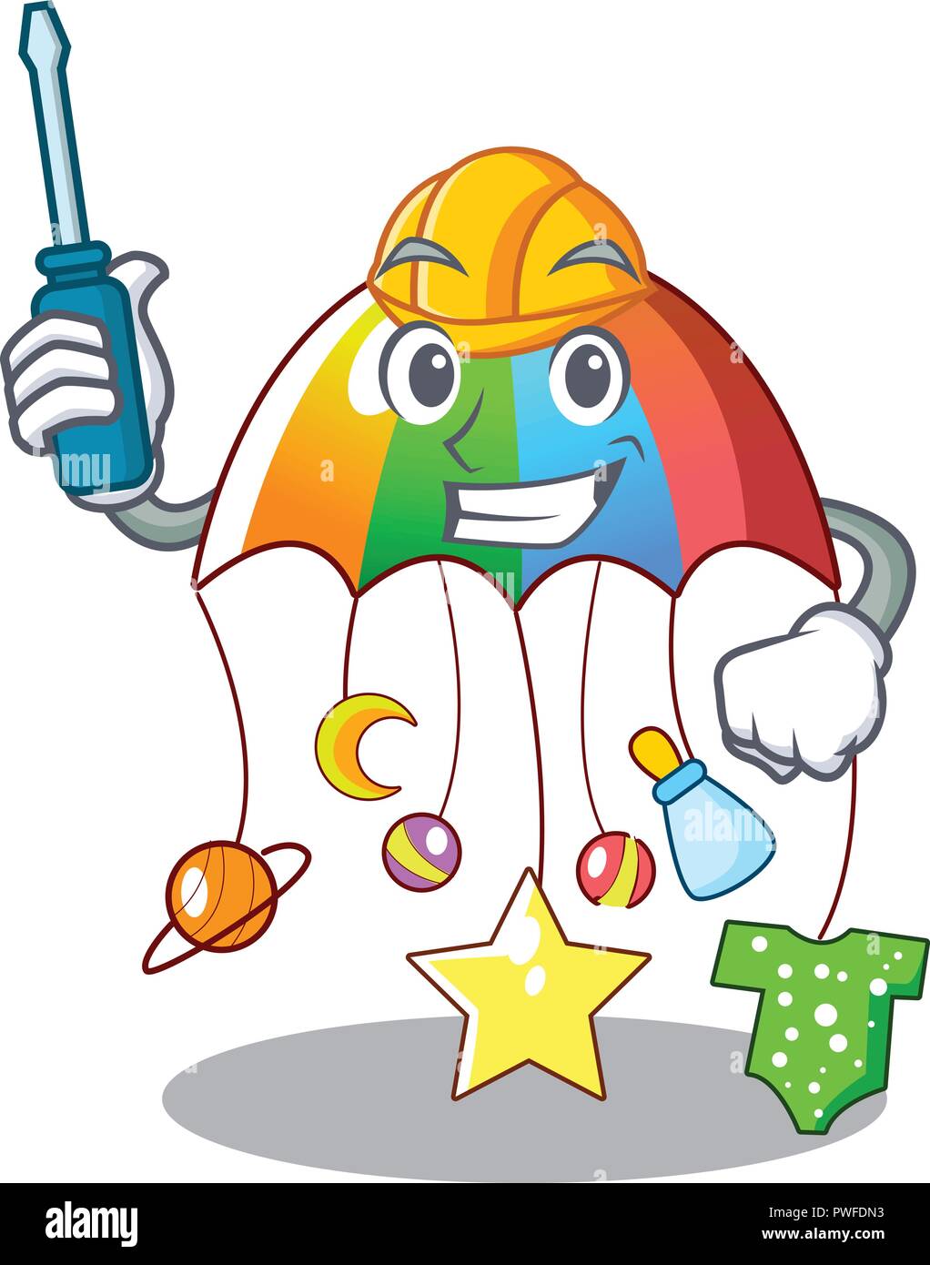 Automotive baby playing with cartoon hanging toys Stock Vector Image ...