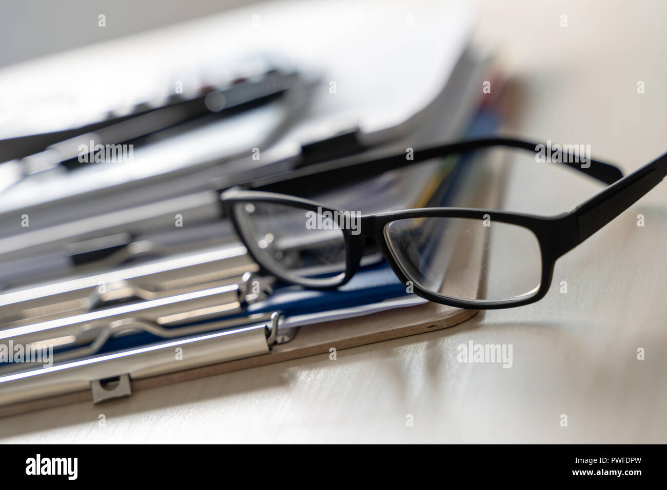 Businessman working reading documents graph financial to job succes ...