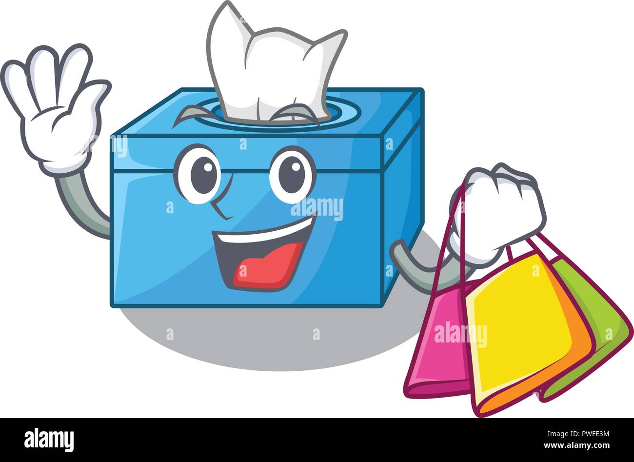 Shopping cartoon tissue box in the restaurant Stock Vector Image & Art ...