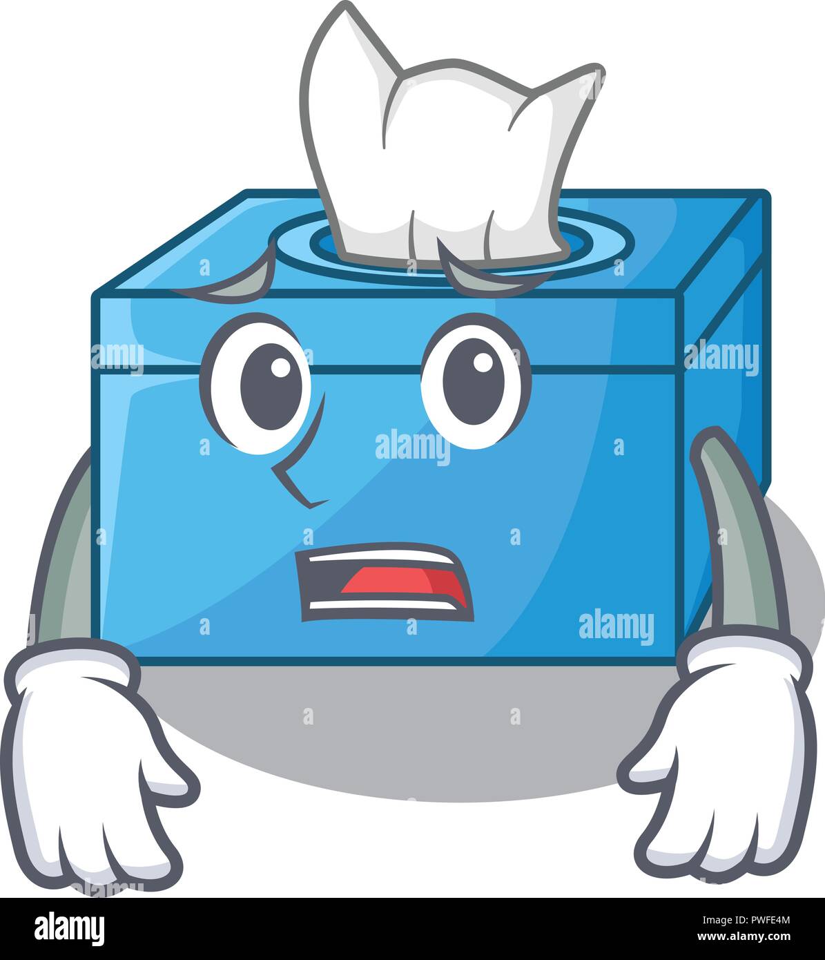 Afraid cartoon tissue box on a sideboard Stock Vector Image & Art - Alamy