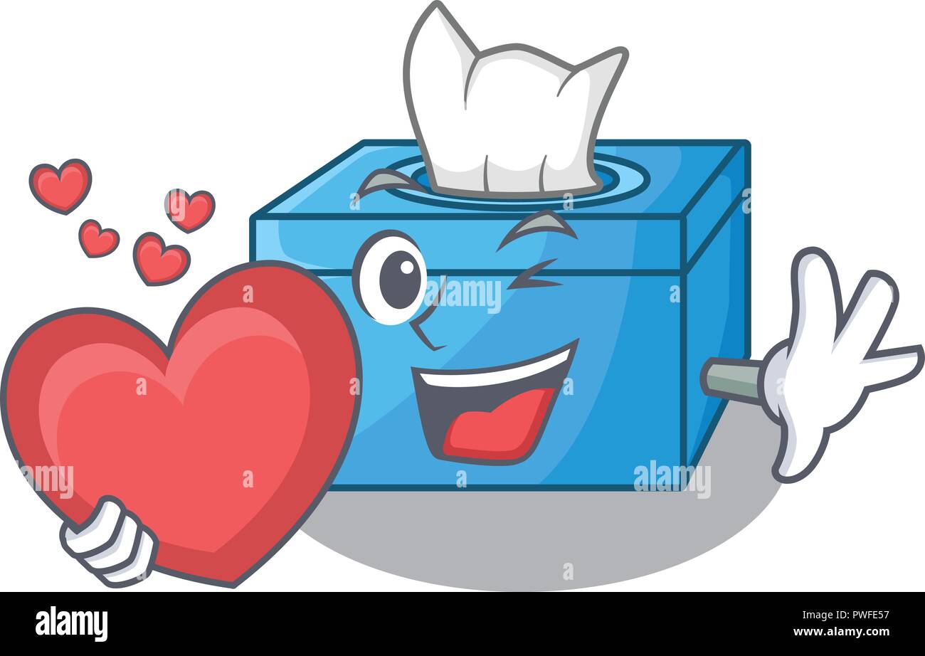 With heart cartoon tissue box on a sideboard Stock Vector Image & Art ...