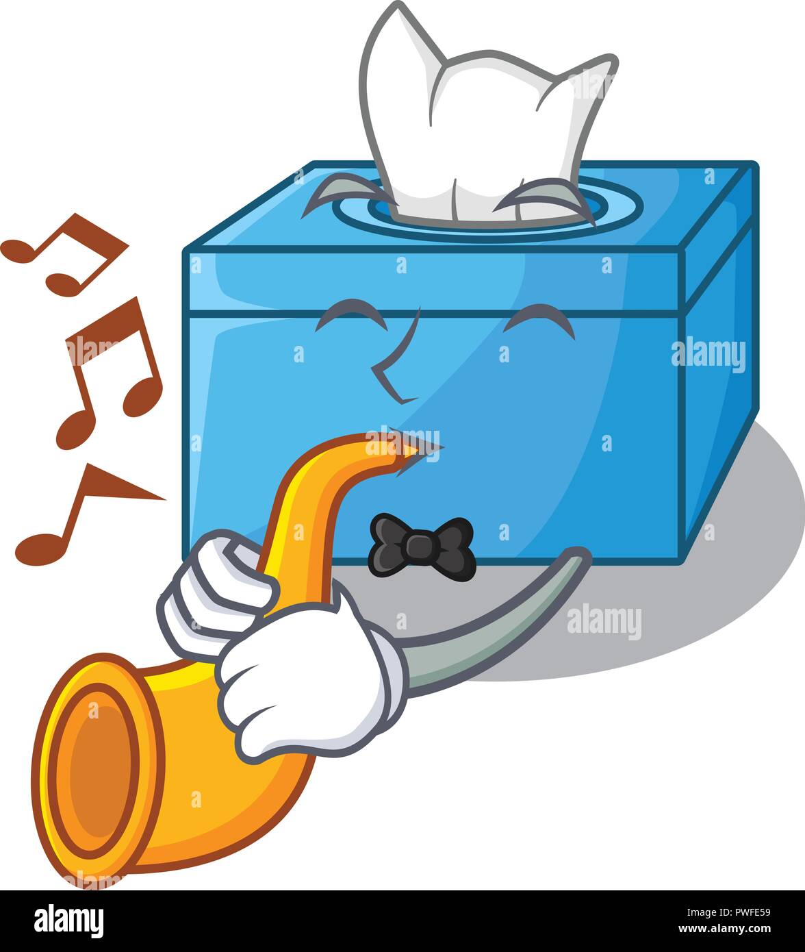 With trumpet cartoon tissue box on a sideboard Stock Vector Image & Art ...