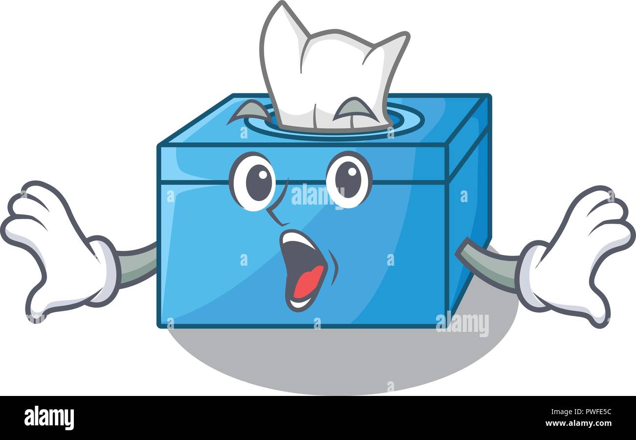 Surprised cartoon tissue box on a sideboard Stock Vector Image & Art ...