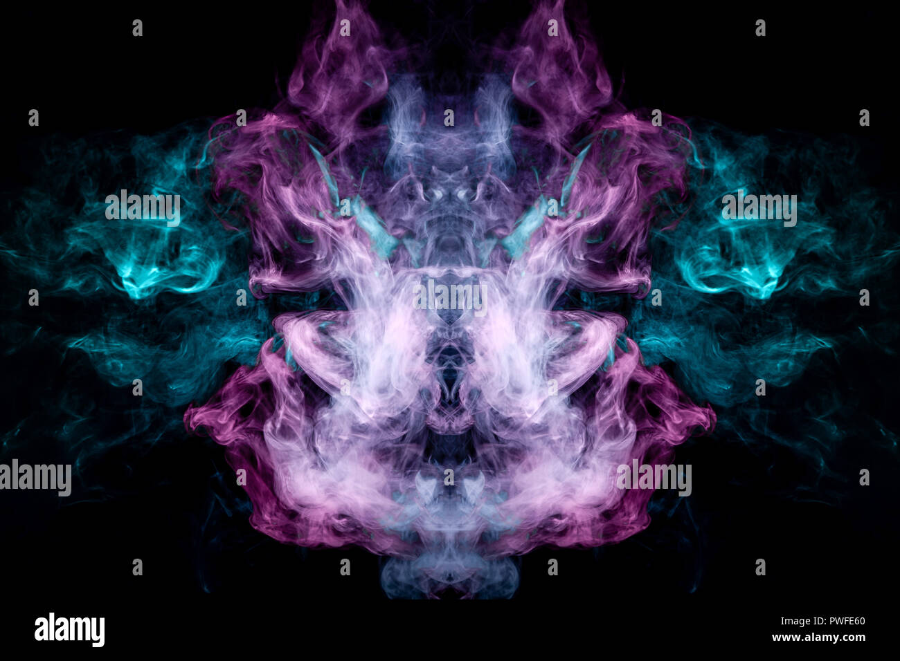 Mocap for cool t-shirts. Cloud of blue and pink smoke in the form of a ...