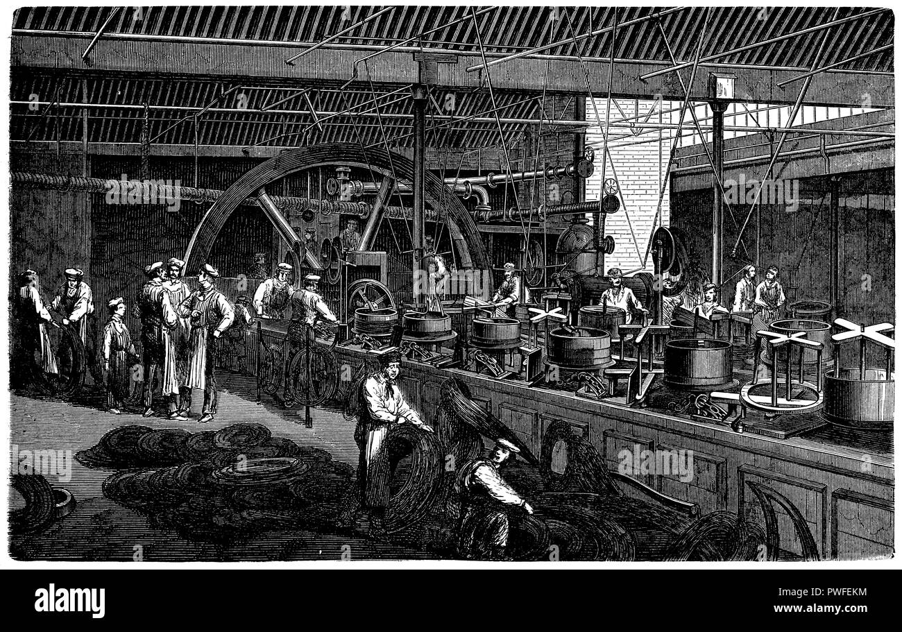 Production of Atlantic Cable Wires at Webster and Horsfall Wire Crafts ...