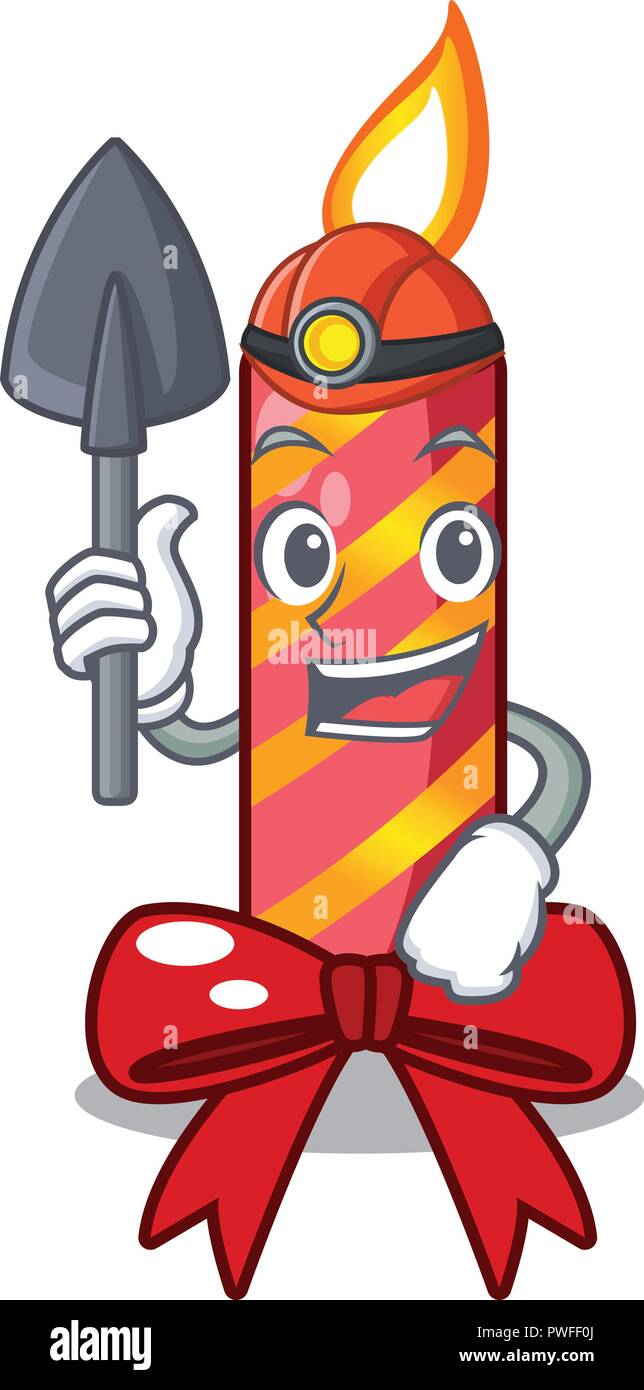 Miner christmas candle combined with pita cartoon Stock Vector Image ...