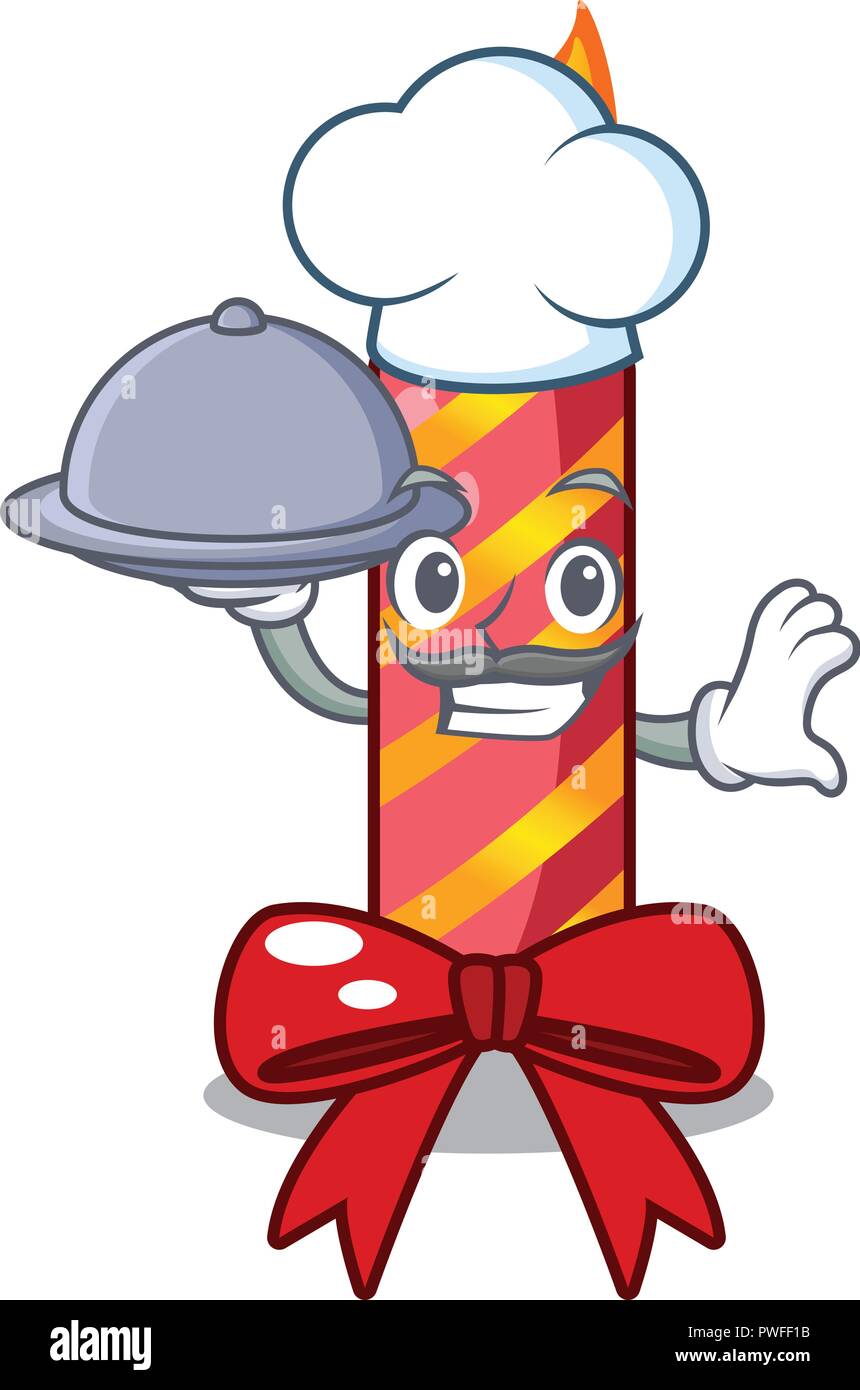 Chef with food christmas candle combined with pita cartoon Stock Vector ...