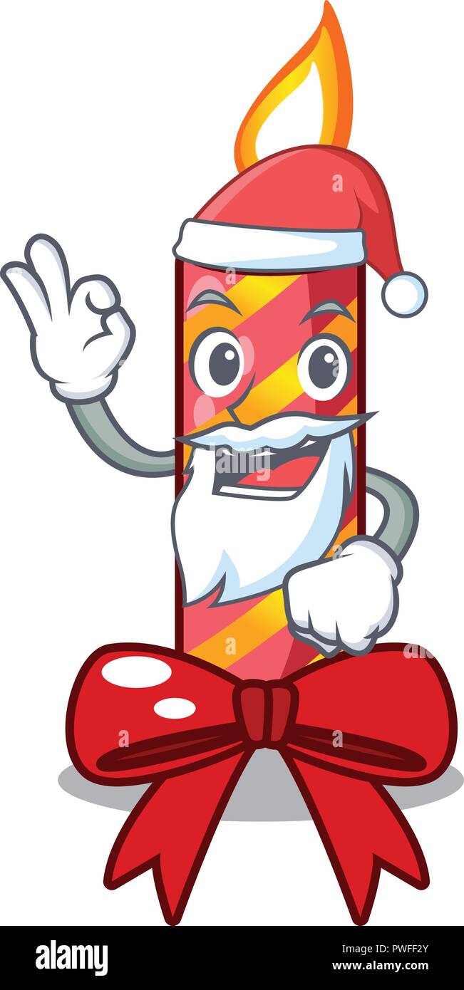 Santa decorative christmas candles isolated on mascot Stock Vector ...