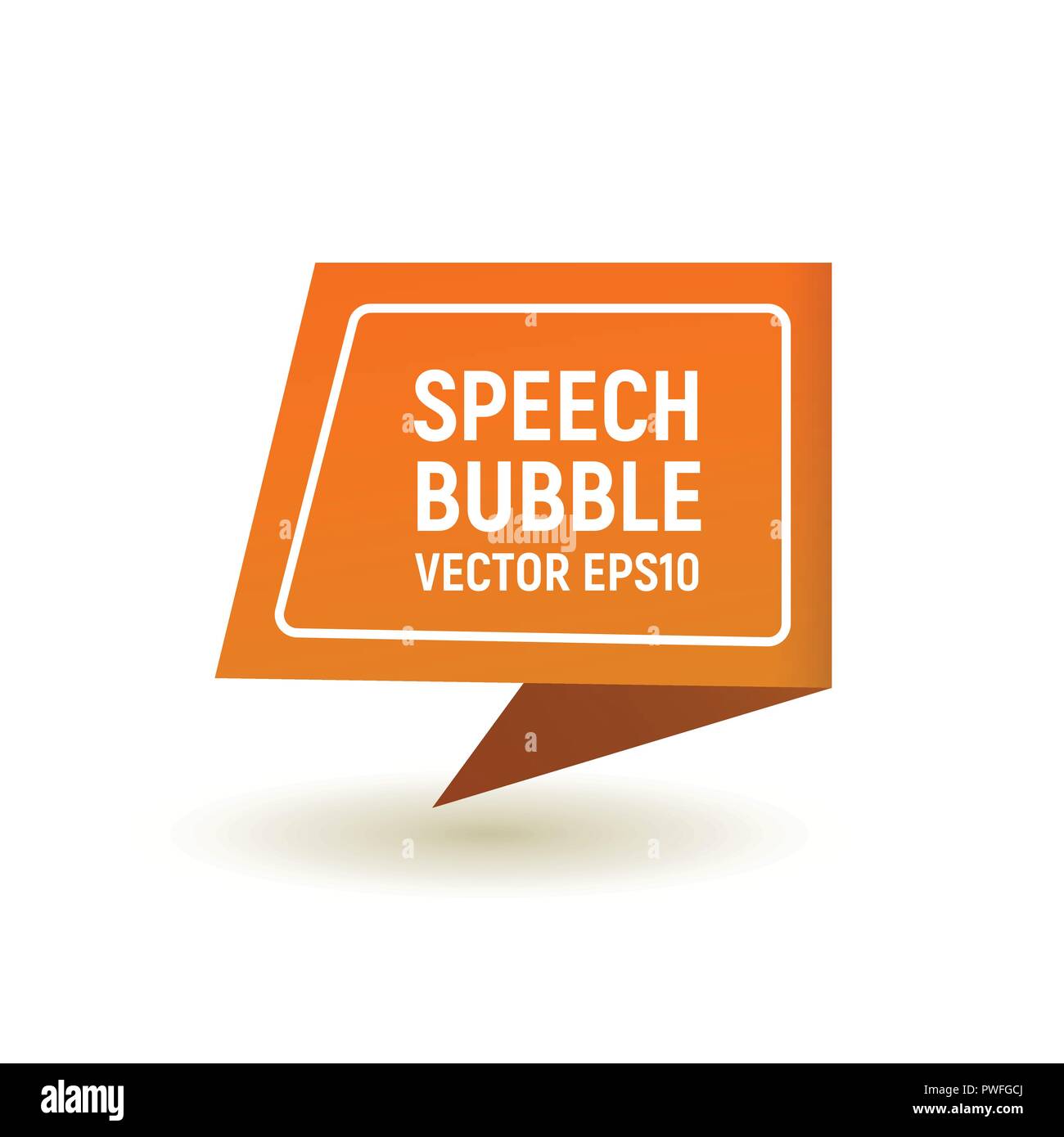 Bubble speech orange. Vector illustration. 3d icon Stock Vector Image ...
