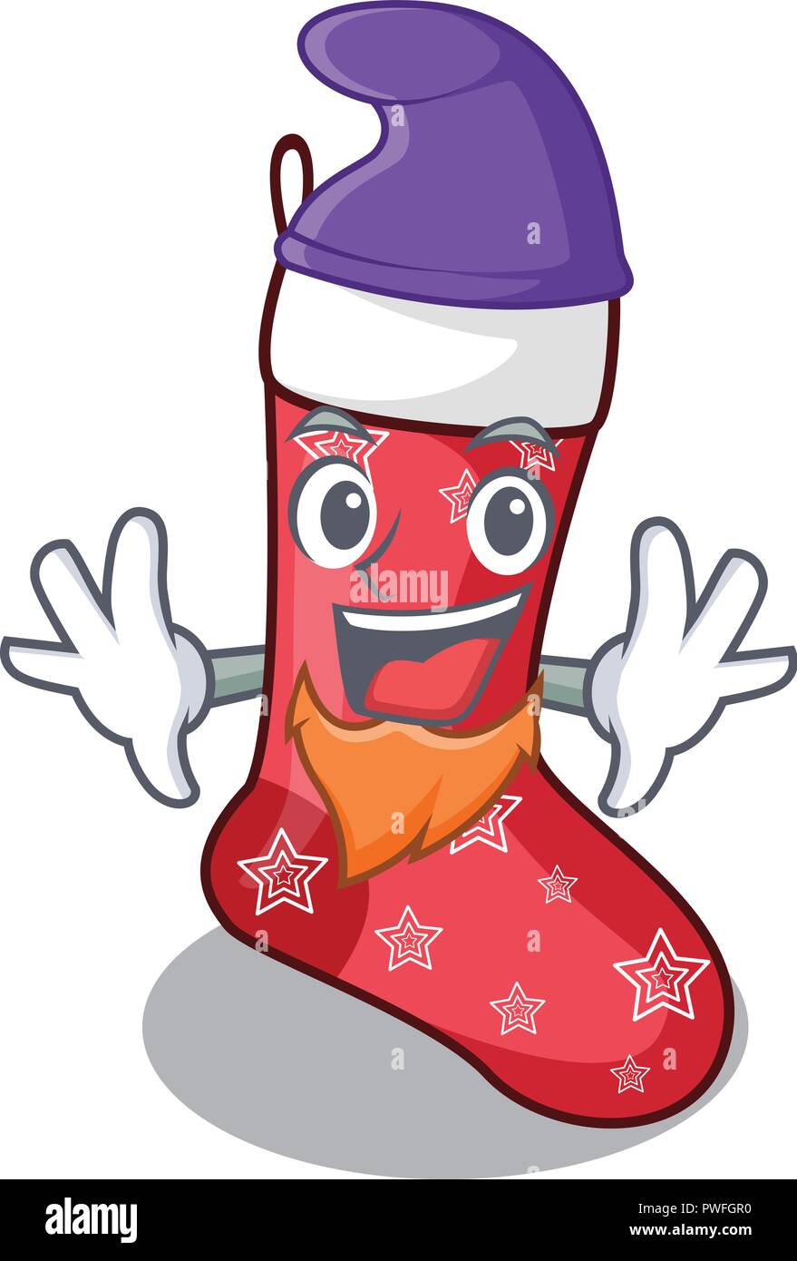 Elf character christmas sock for decoration christmas Stock Vector ...