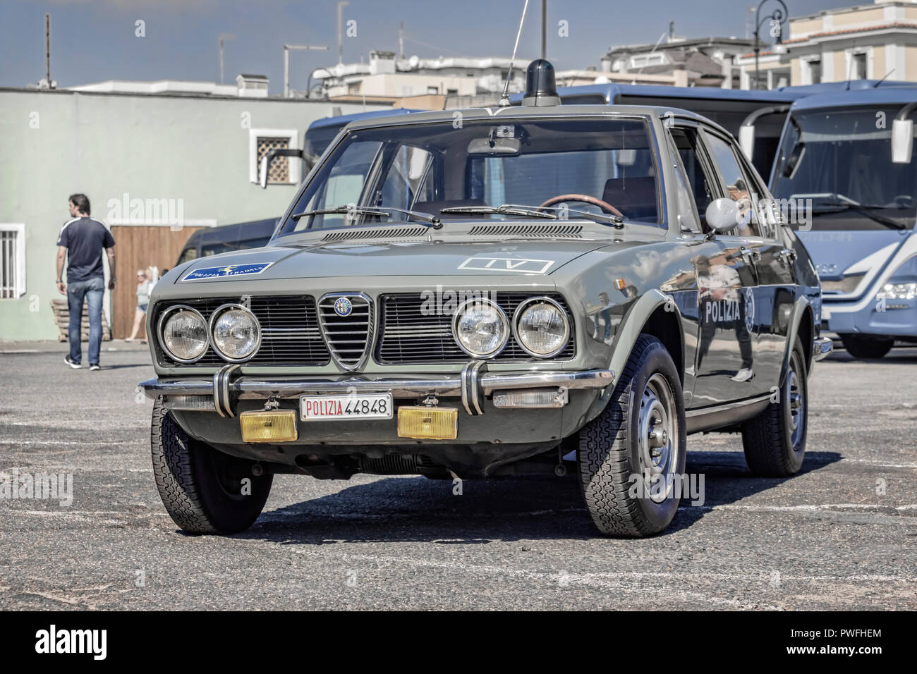 Alfa Romeo Alfetta 1600 Vintage Police Car Polizia Stradale Stock Photo ...