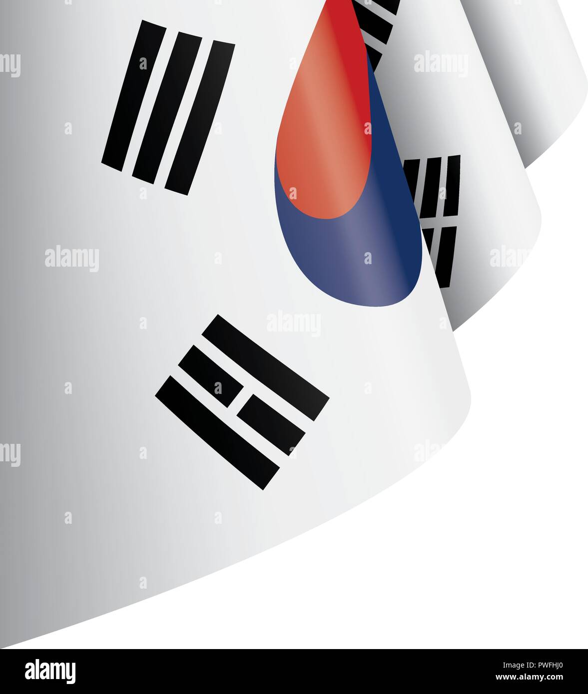 South Korean flag, vector illustration on a white background Stock ...
