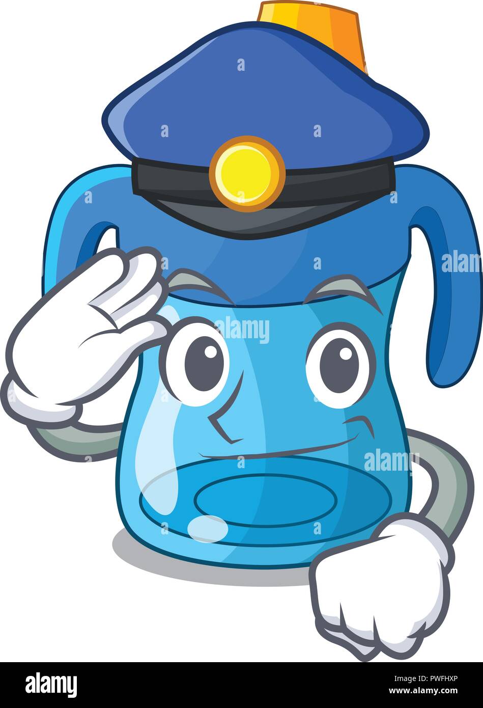 Police character baby training cup with handles Stock Vector Image ...