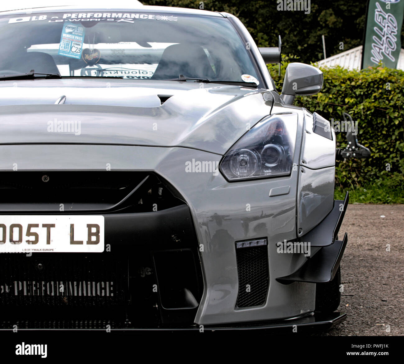 Nissan GTR in grey low profile shot isolated Stock Photo - Alamy