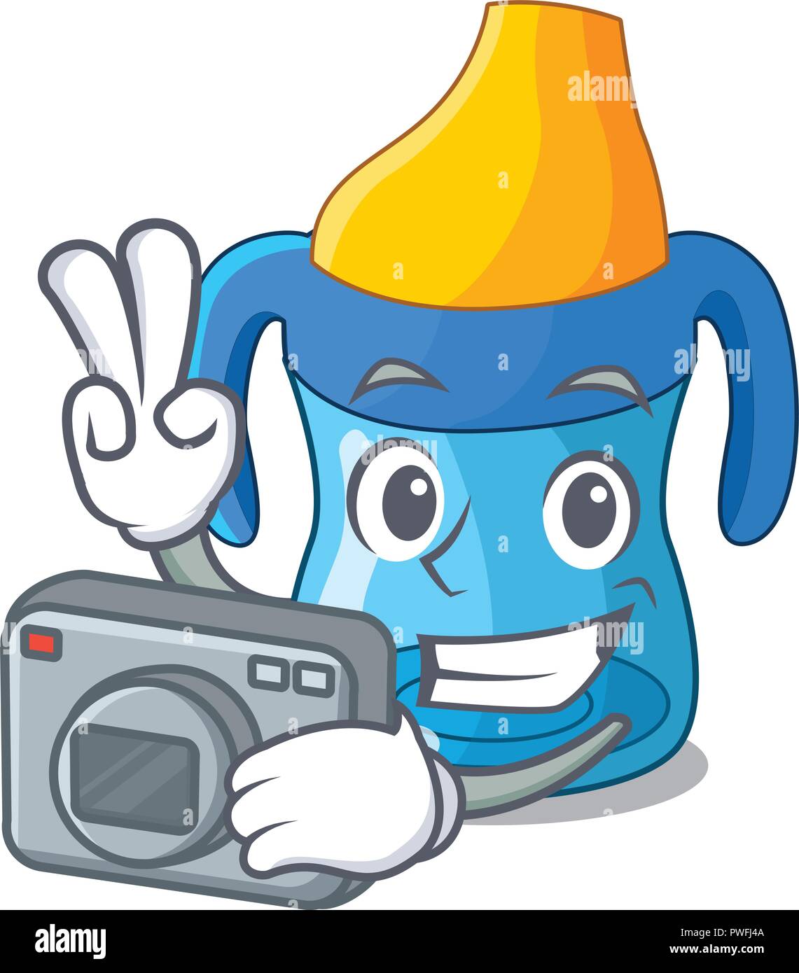 Photographer cartoon baby drinking from training cup Stock Vector Image ...