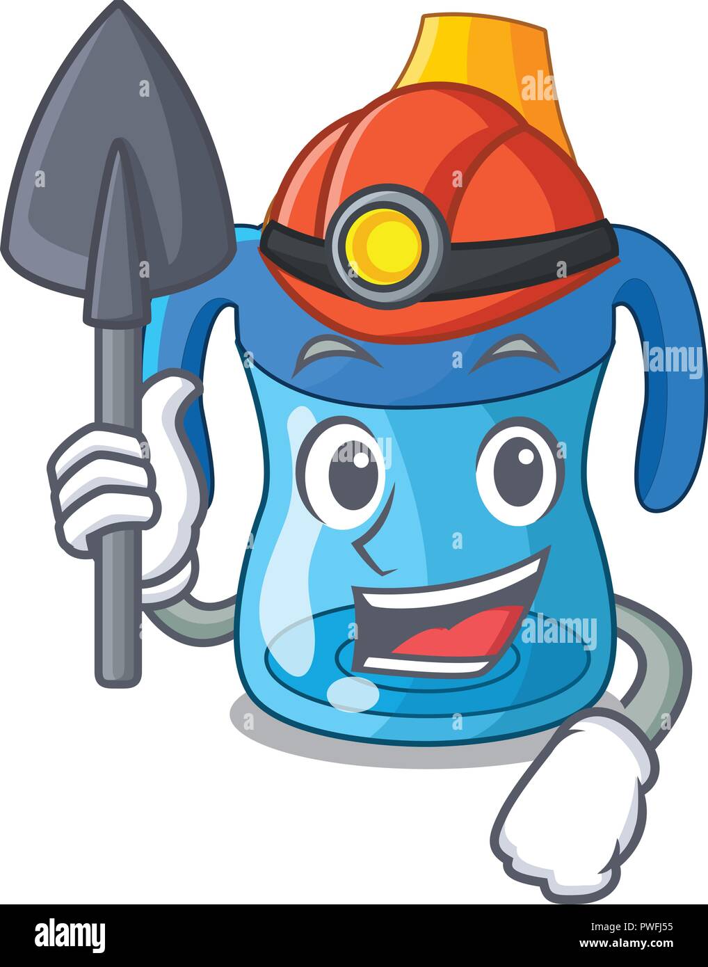 Miner cartoon baby drinking from training cup Stock Vector Image & Art ...