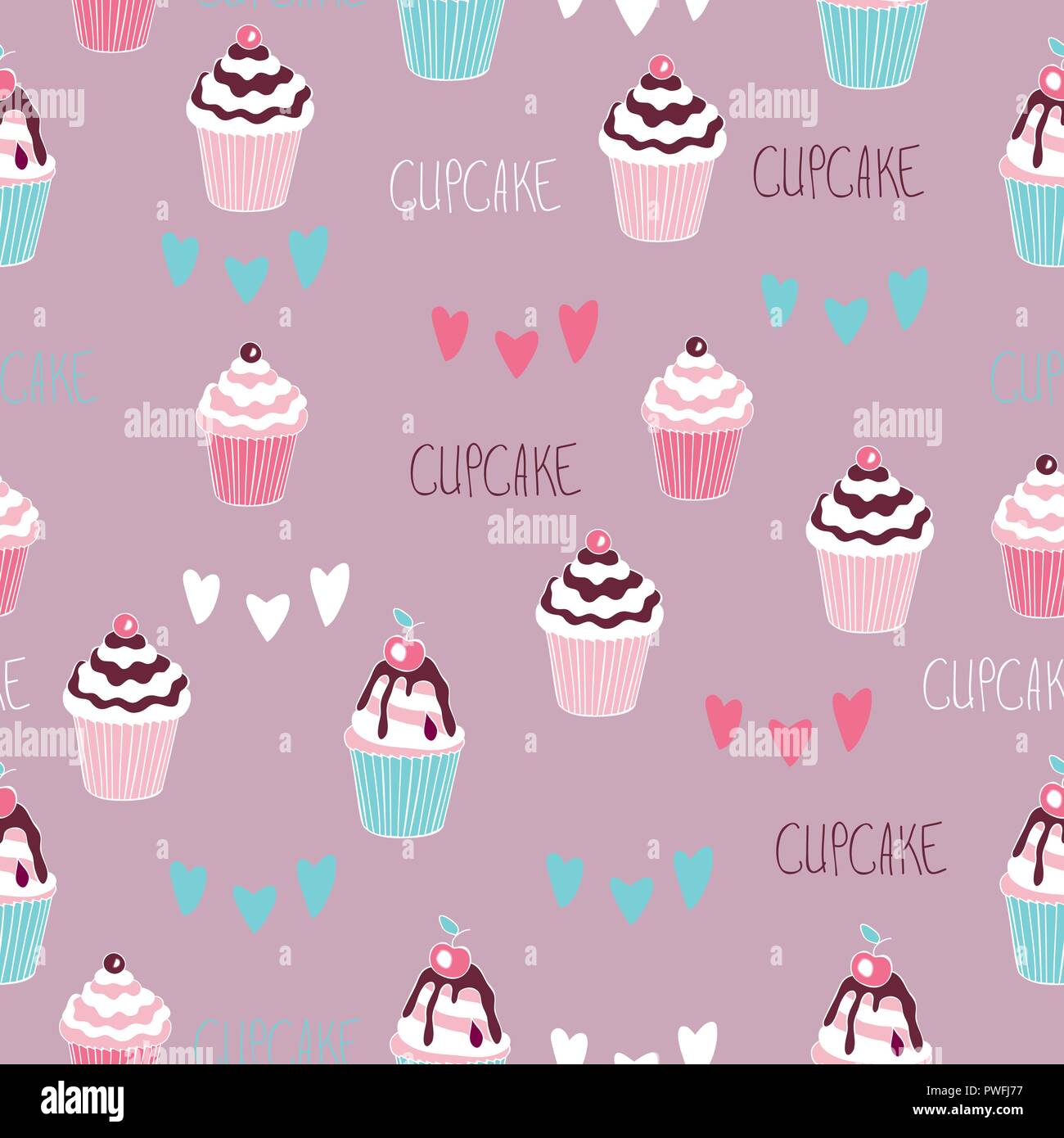 Purple muffin seamless pattern Stock Vector Images - Alamy