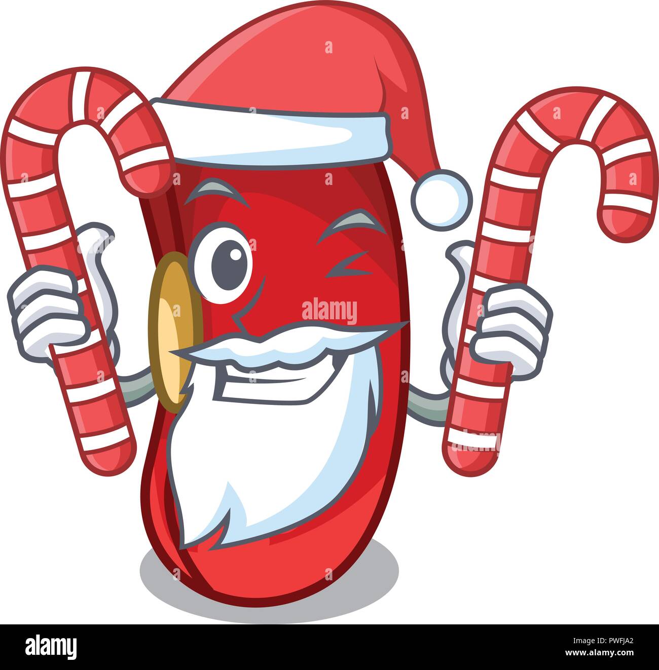 Santa with candy red beans pile isolated on mascot Stock Vector Image ...