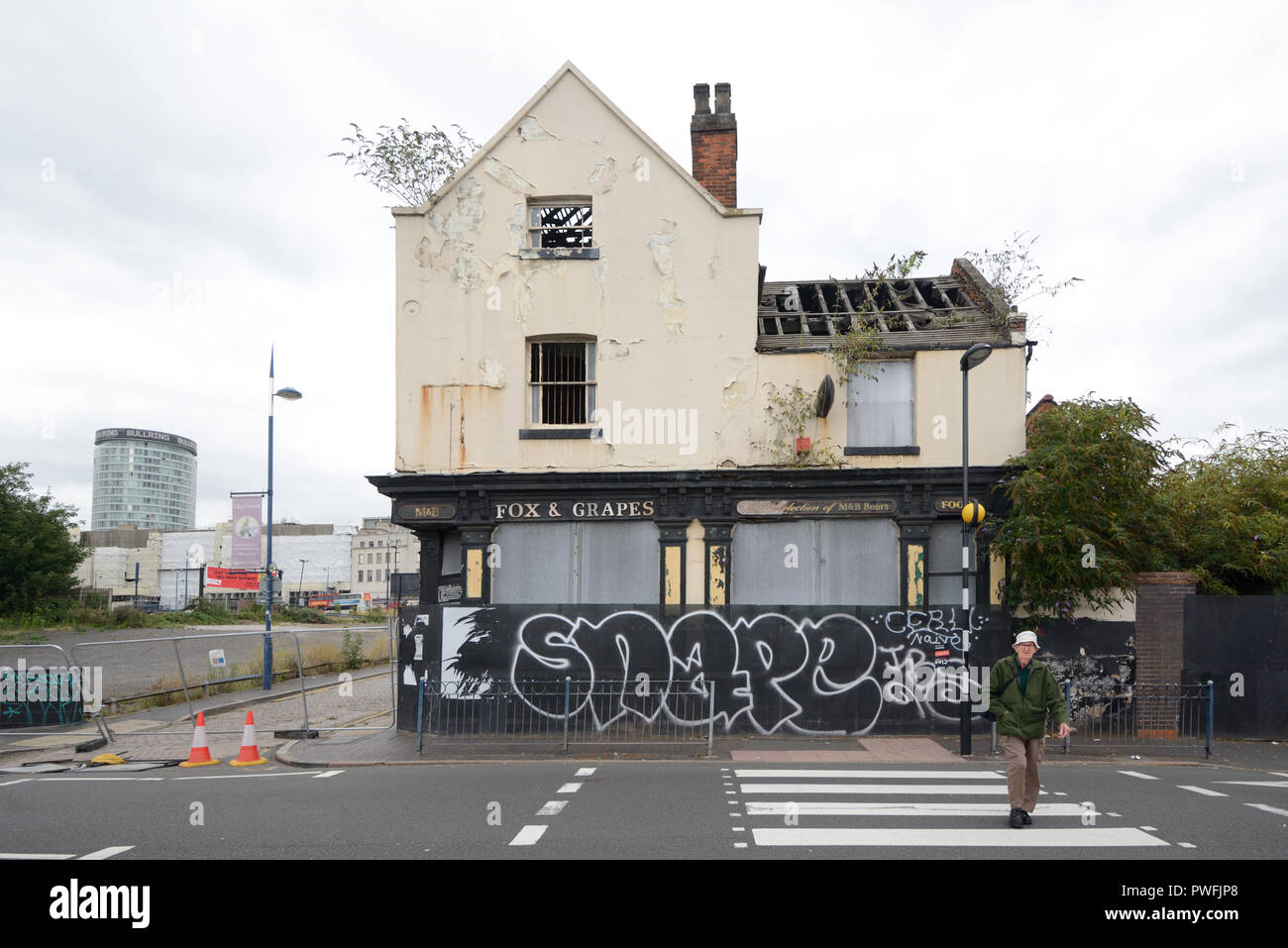 Boarded-Up Derelict Pub, the Fox and Grapes, Being Demolished for Urban ...