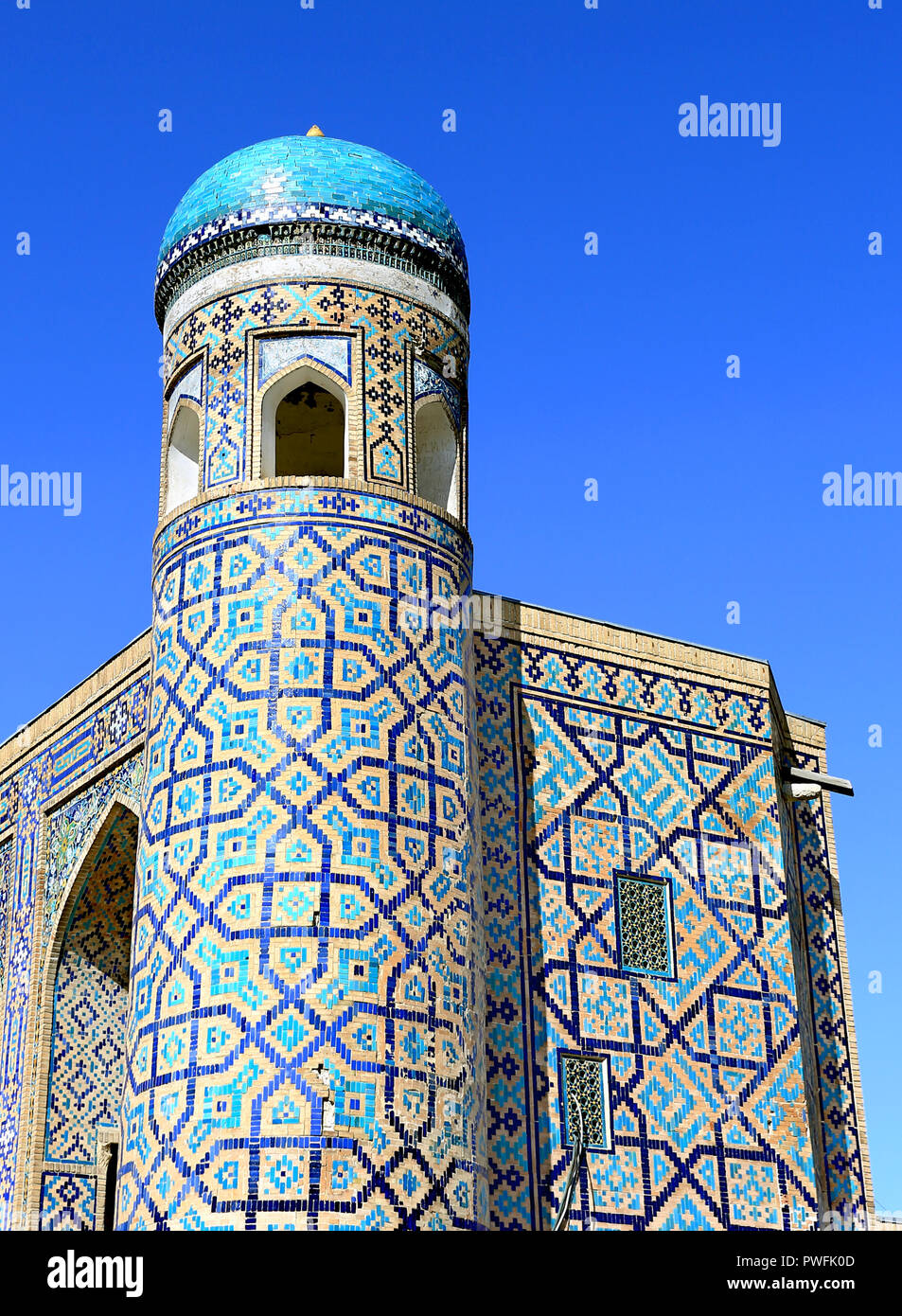 Old-time central asian building with small turret Stock Photo - Alamy
