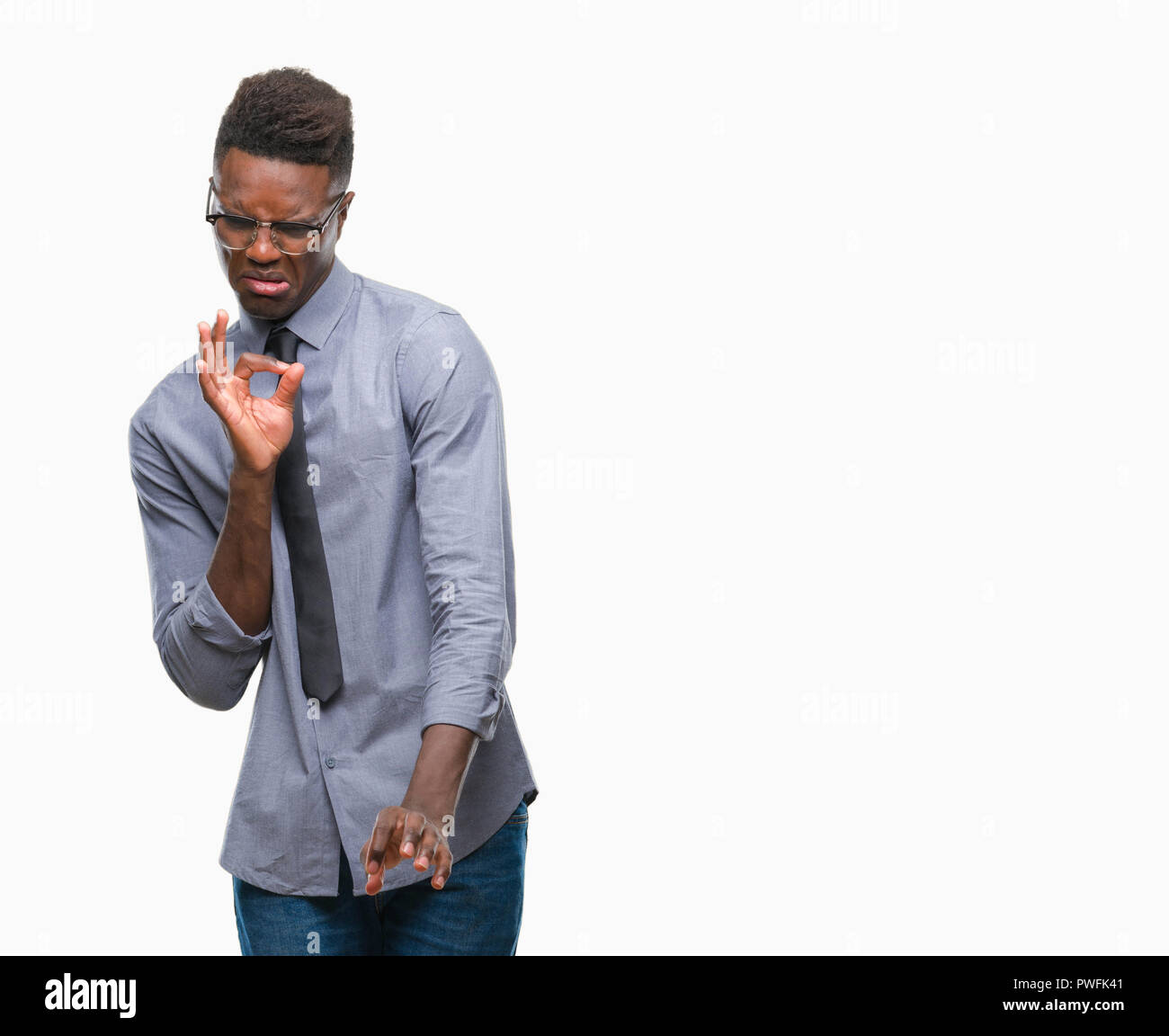 Angry disgusted person isolated Cut Out Stock Images & Pictures - Alamy