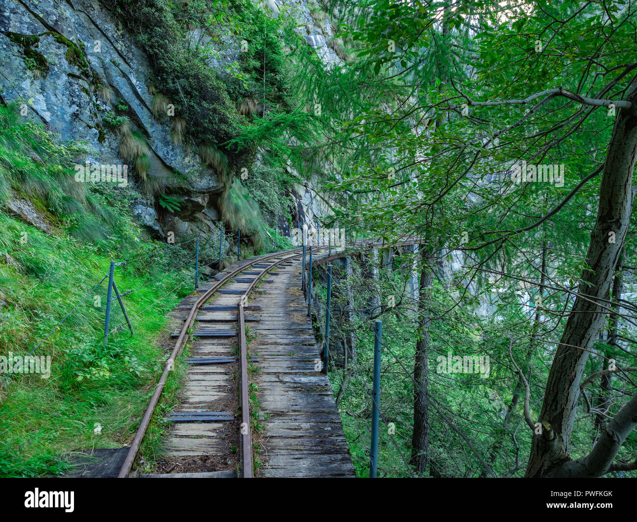 Abandoned railway near Campliccioli Dam in Natural Park of Alta Valle ...