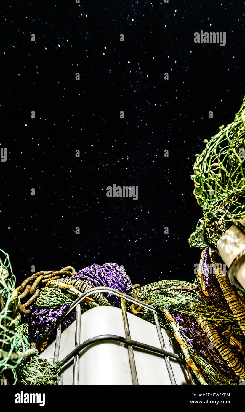 Night sky with fishing nets Stock Photo - Alamy