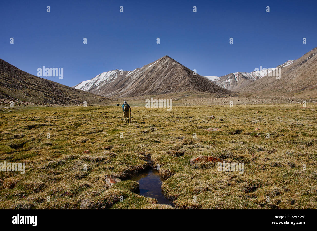 Trekking to Lake Zorkul, Tajikistan Stock Photo - Alamy