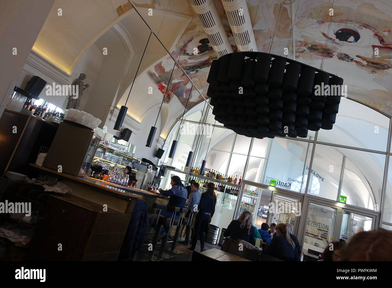 Wien, Museumsquartier, Restaurant Kantine Stock Photo - Alamy