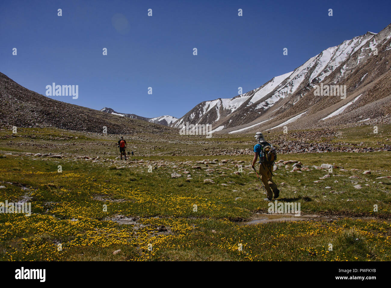 Trekking to Lake Zorkul, Tajikistan Stock Photo - Alamy