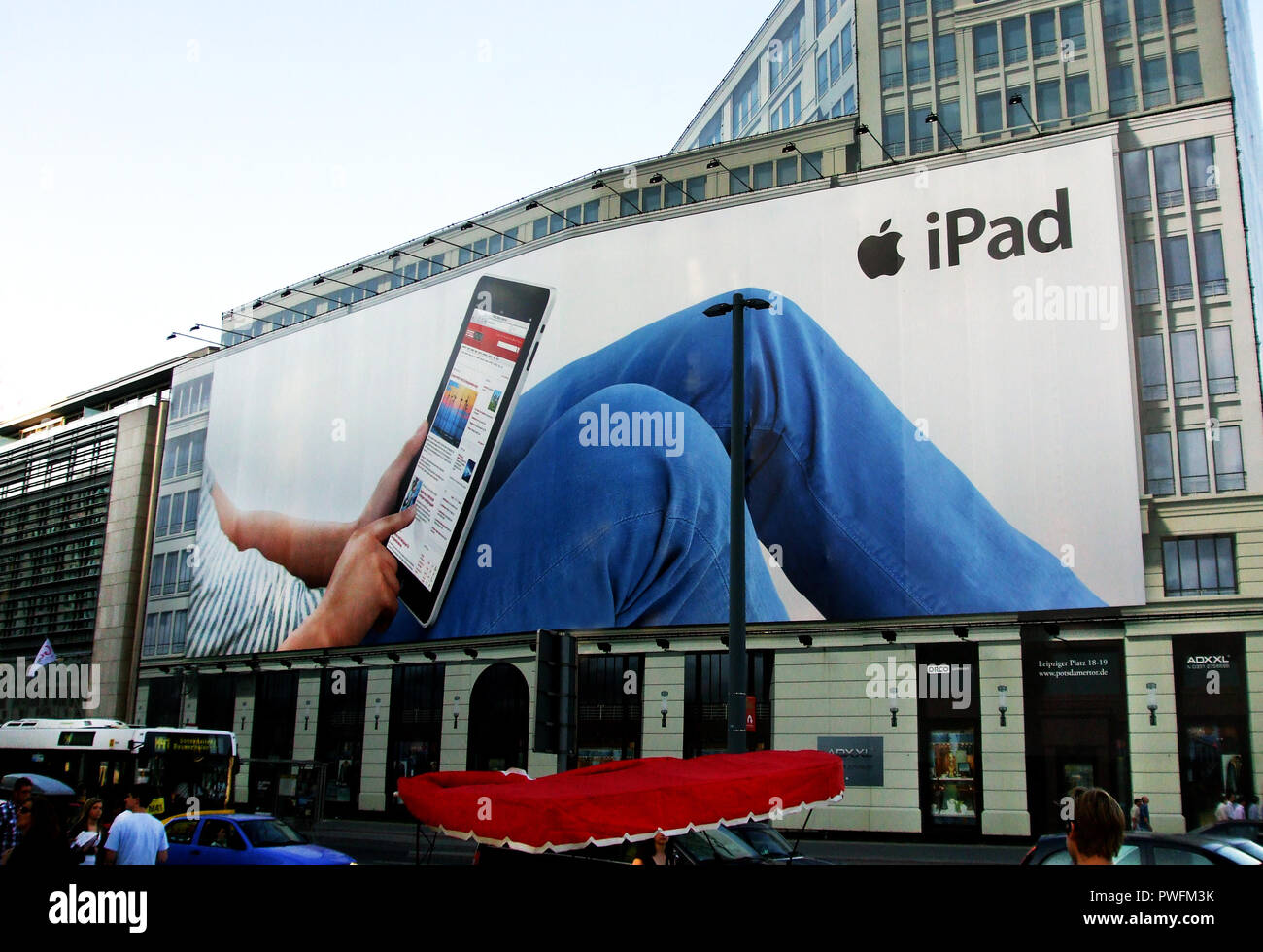 A huge advertising billboard announcing the Apple iPad hand held ...