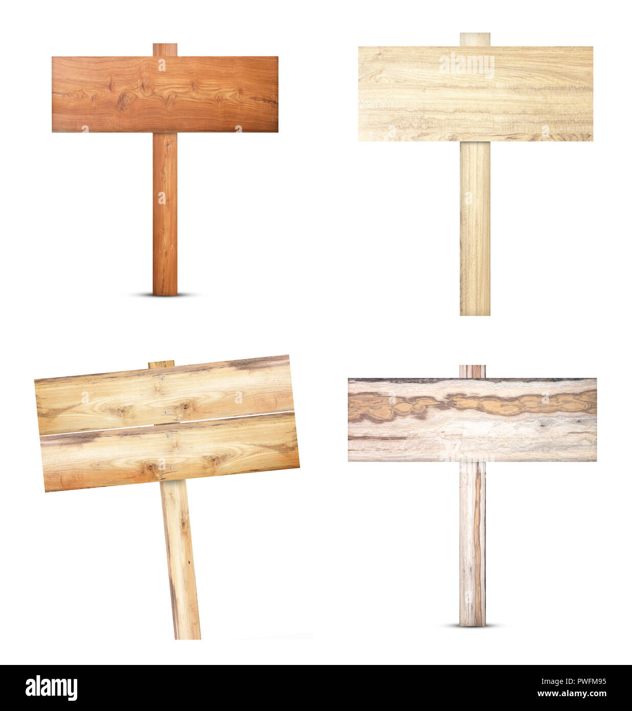 Wooden old sign isolated on background white Stock Photo - Alamy