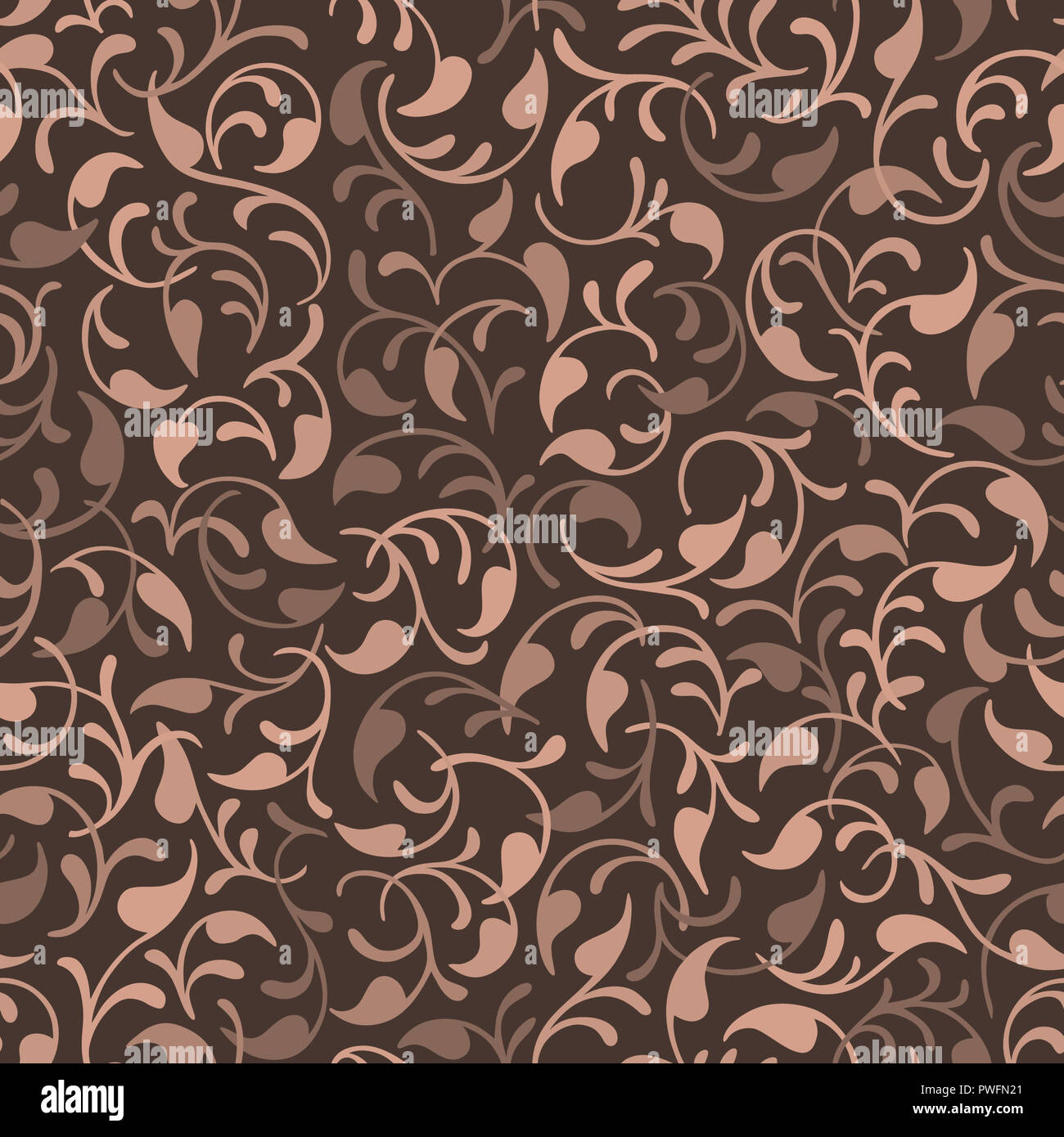 Seamless vector pattern background. Brown and beige leaves. Isolated ...