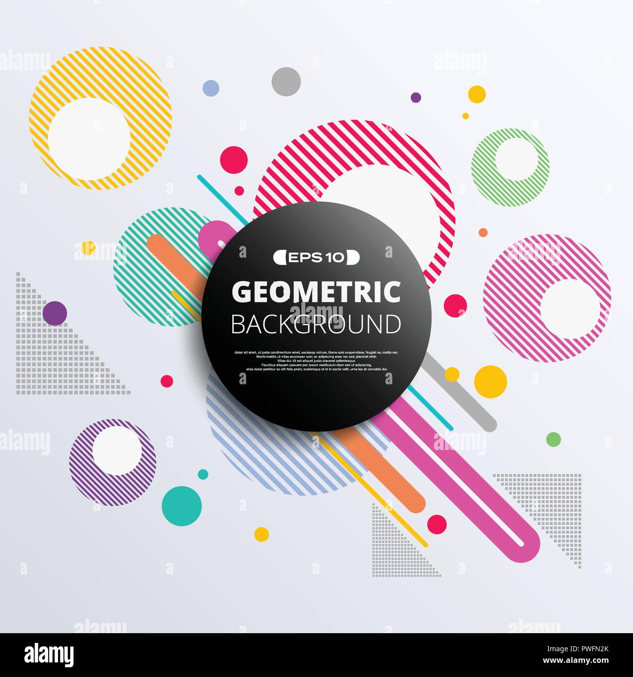 Abstract of colorful geometric circle pattern background, illustration ...