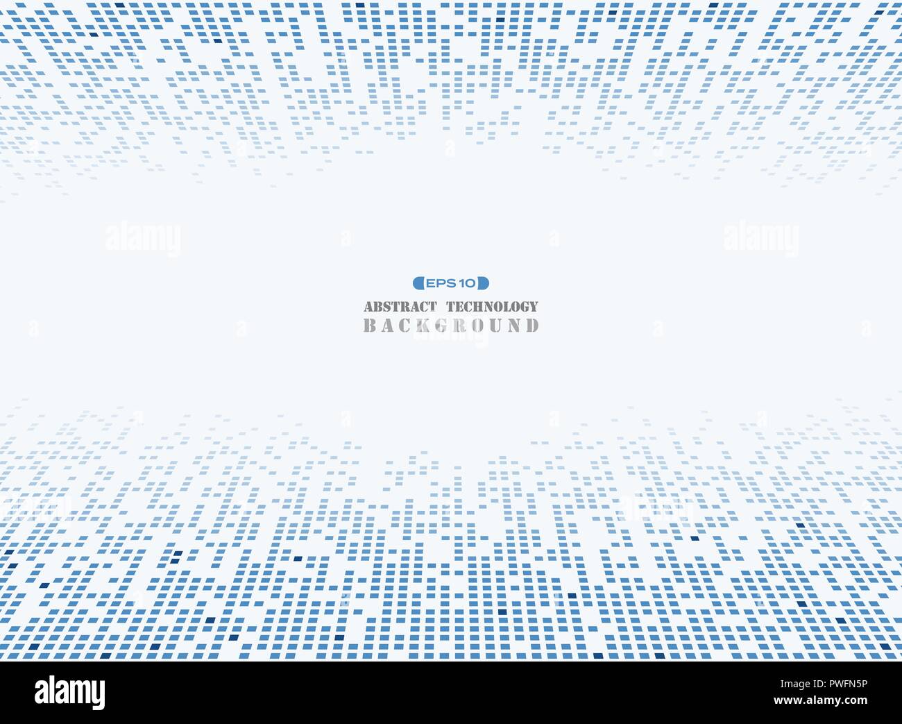 Futuristic blue square technology pattern background, vector eps10 ...