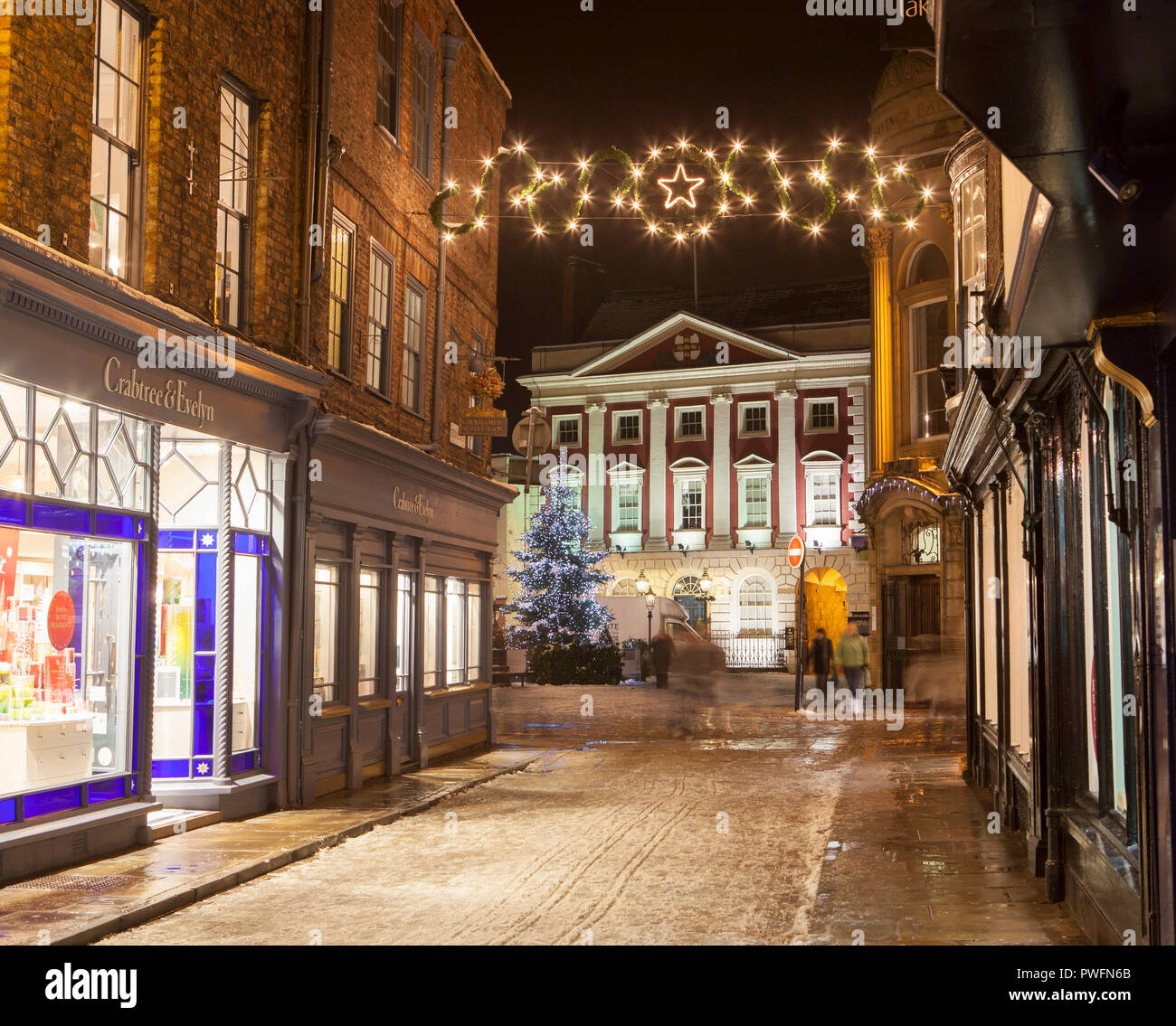 Snowy winter view of York Mansion House and St. Helen’s Square from ...