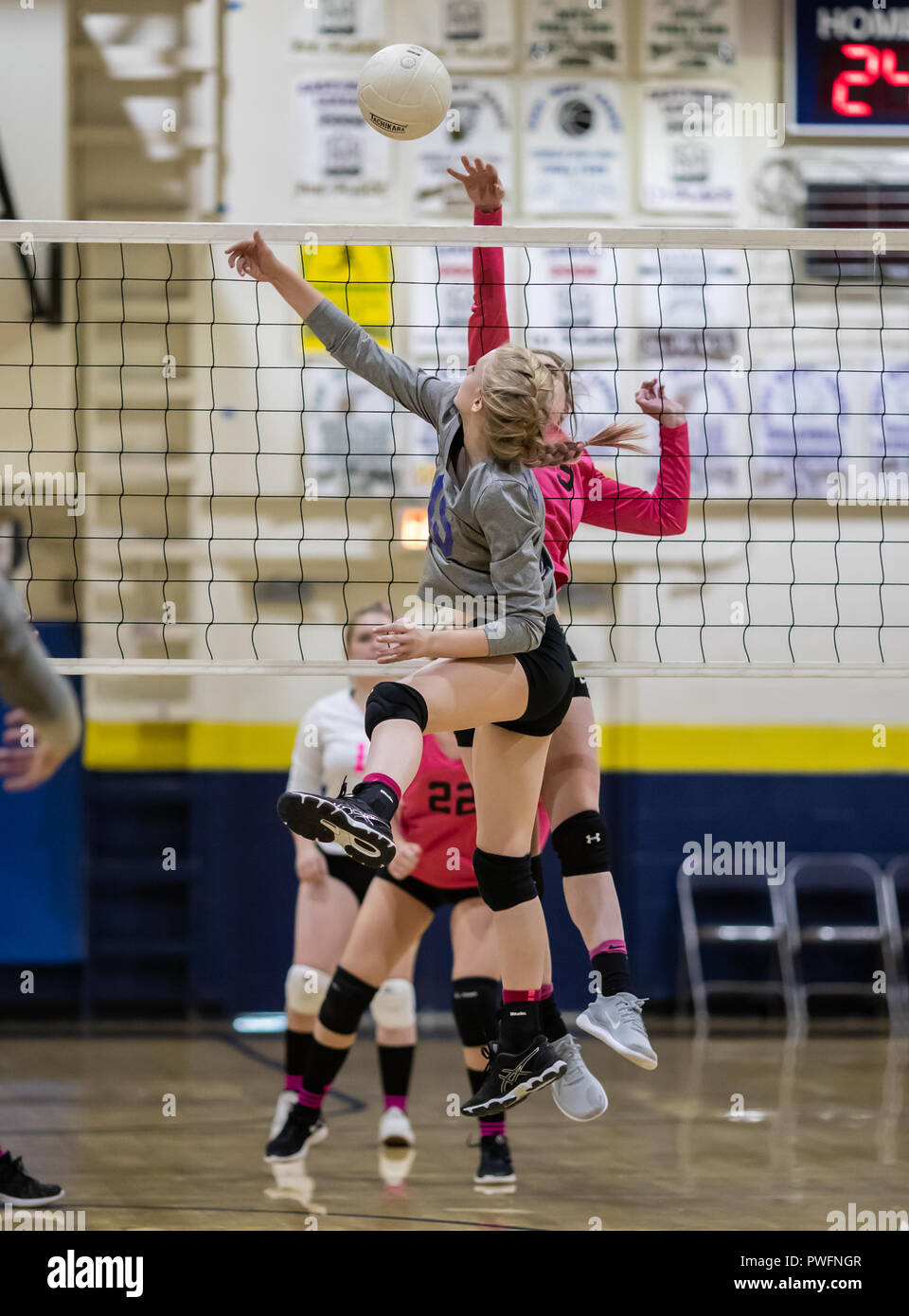 Volleyball action with American Christian Academy vs Butte Valley in ...