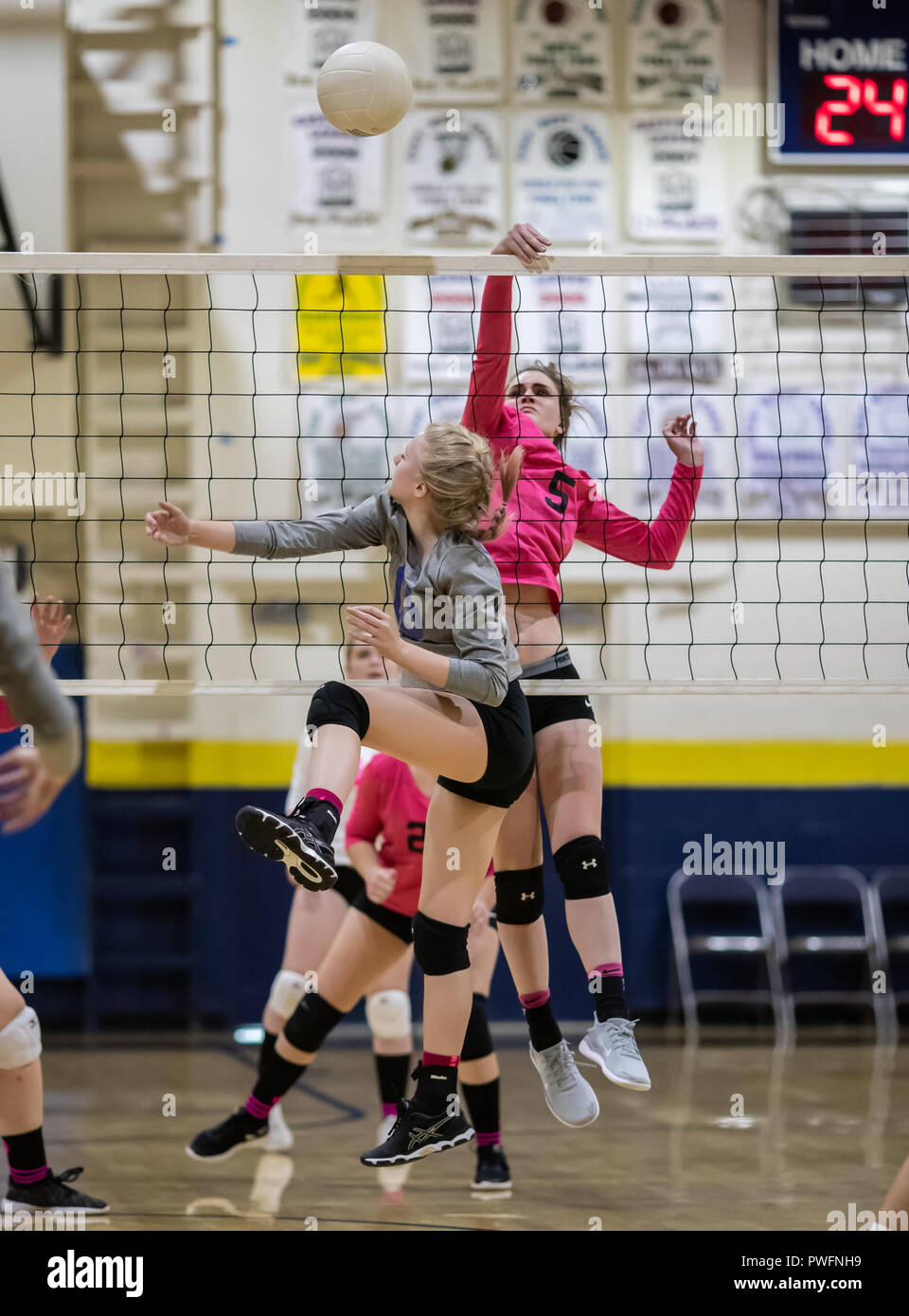 Volleyball action with American Christian Academy vs Butte Valley in ...