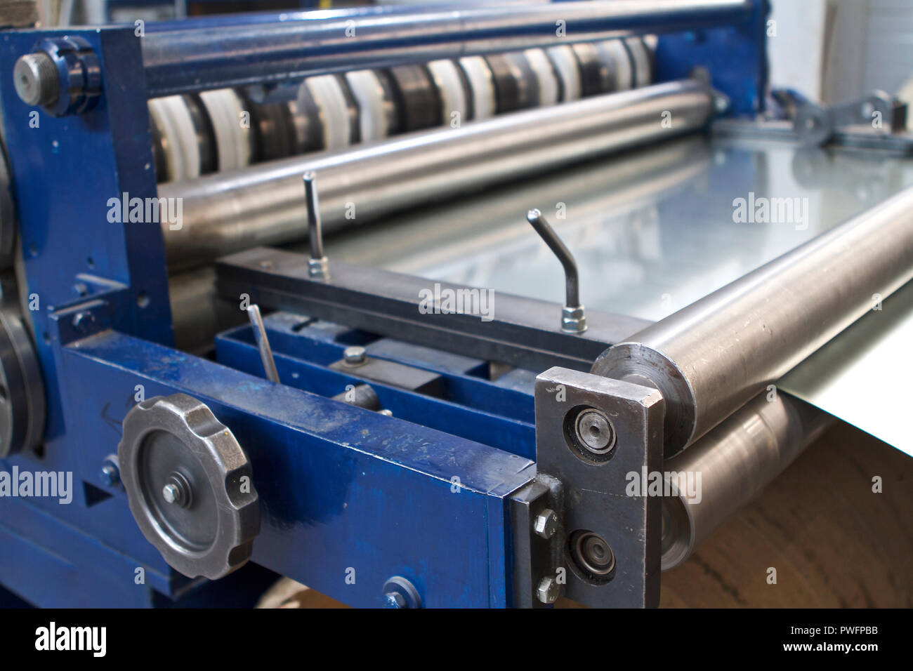 Elements of various sections of the galvanized steel processing line in ...