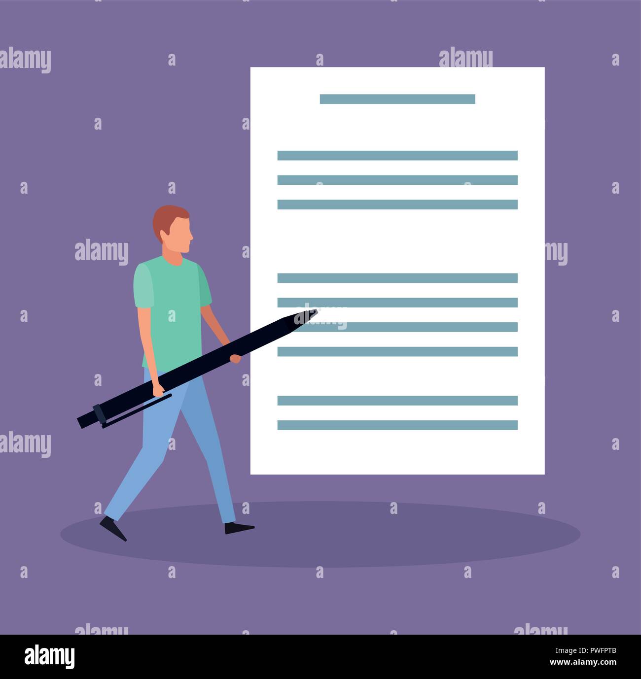 Communication smiling sitting document Stock Vector Images - Alamy