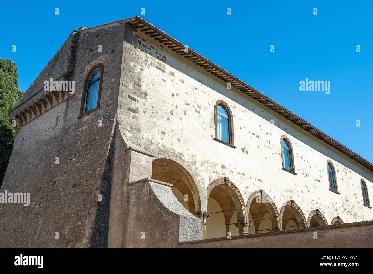 Italy, Grottaferrata, view of the Greek Abbey of St. Nilo Stock Photo ...