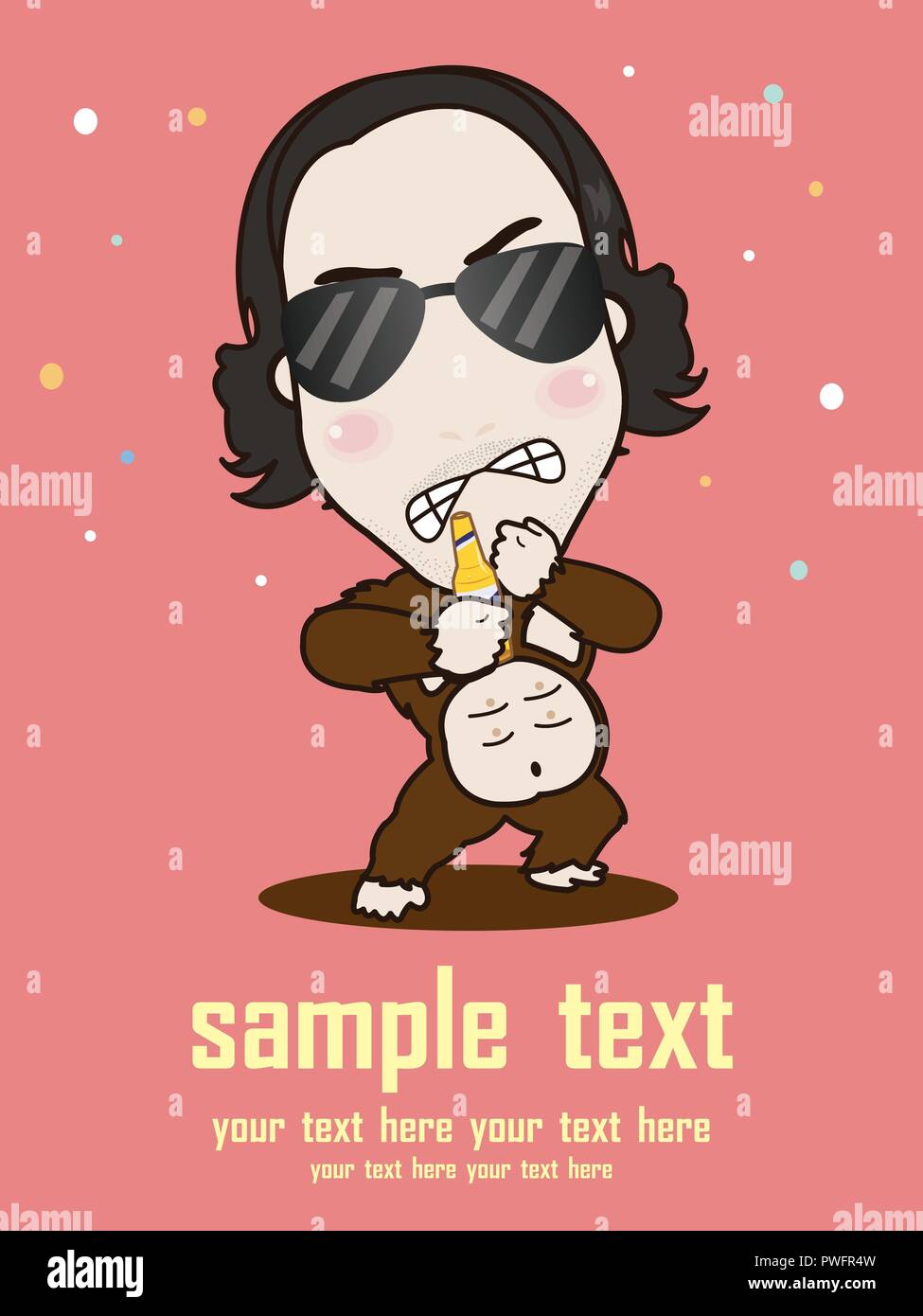 Monkey invitation Stock Vector Images - Alamy